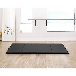 Tumbling Mats for Gymnastics for Home 4'X10'X2" Gym Exercise Pad with Carrying Handles Folding Exercise Mat for Yoga,Stretching,Workouts,Home Gym