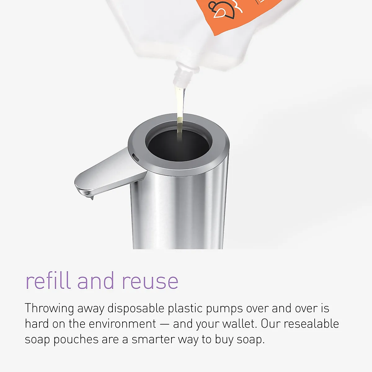 simplehuman Citrus Blossom Dish Soap Refill Pouch, 34 Fl Oz, Pack of 6