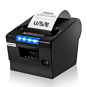 MUNBYN Receipt Printer P068, 3 1/8" 80mm Direct Thermal Printer, POS Printer with Auto Cutter - Receipt Printer with USB Serial Ethernet Windows Driver ESC/POS Support Cash Drawer