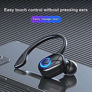 Single Ear Bluetooth Headset Earhook Wireless Bluetooth 5.2 Ultralight Business Headset with Microphone Suitable for Driving Business Office