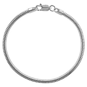 Sterling Silver Greek Key Charm Bead for Charm Bracelets fits 3mm Snake Chain Bracelets Oxidized Finish