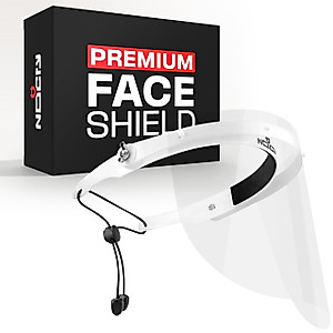 NoCry Protective Face Shield Mask with Adjustable Headband; Protective Full Face Shield with 2 Reusable Plastic Visors - Prime Plastic Face Mask Shield, Clear Face Mask, Safety Face Shield, Face Guard