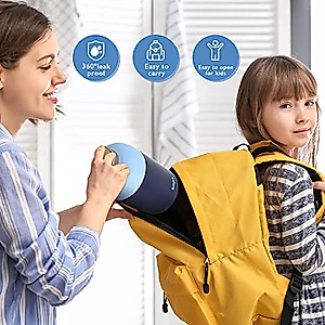 Avovy Thermos For Hot Food - 22 Oz Insulated Food Jar, Insulated Lunch Container With Bowl, Foldable Spoon&Fork, Powerful Insulated Food Thermos For School Office Camping Travel (Blue)