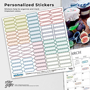 Kitchen | 2024 14 x 24 Inch Monthly Deluxe Wall Calendar | Sticker Sheet | StarGifts | Cooking Home