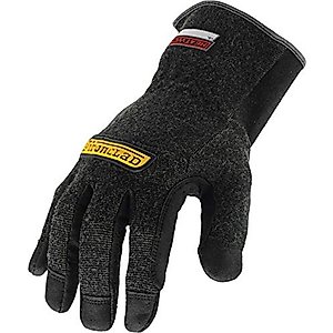 Ironclad HEATWORX REINFORCED; Heat and Cut Resistant Gloves, Palm Heat Protection Rated up to 450°F, (1 Pair), Black