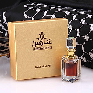 Dehn El Oud Shaheen 6mL | Alcohol Free and Natural Oudh Attar | Oudh Wood (Agarwood) Sourced from Indonesia and Cambodia | Perfume Oil for Men and Women | by Fragrance Artisan Swiss Arabian of Dubai