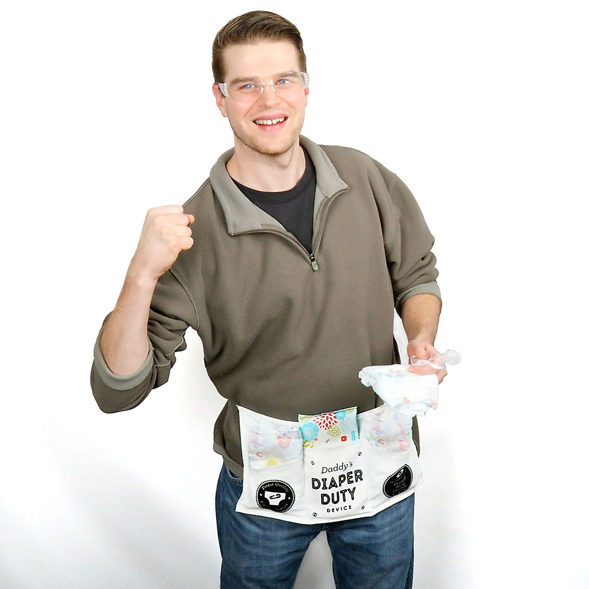 Big Dot of Happiness Daddy's Diaper Duty Device - Funny New Baby Gifts for Dad