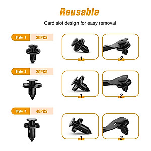 GOOACC 100PCS 7mm 8mm 10mm Compatible with Subaru Push Type Retainer Fasteners Rivets Clips OEM Upgrade for 90914-0007, 90913-0067 & 90914-0051 + Bonus Fastener Remover