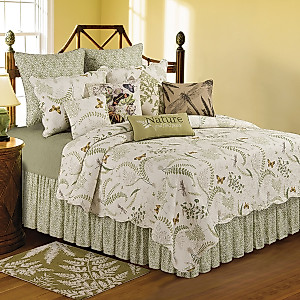 C&F Home Althea Full/Queen Quilt 100% Cotton Lightweight Machine Washable Reversible Bedspread Coverlet Full/Queen Green