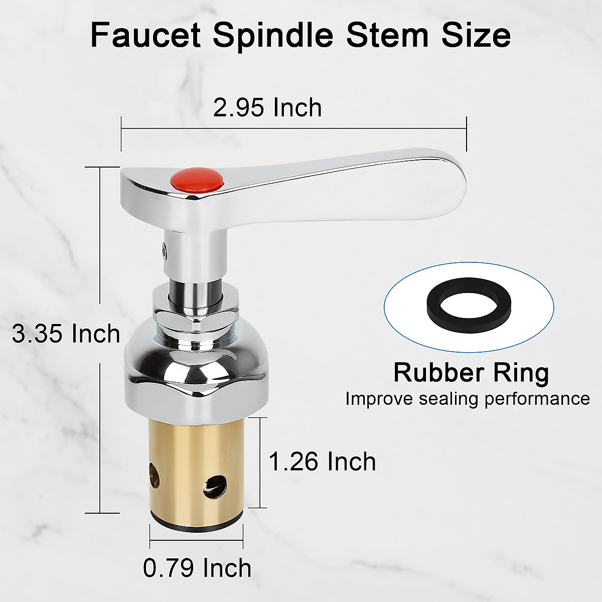 Handle Stem Assembly Replacement Valve Hot & Cold, Brass Spindle Assembly Cartridge Faucet Valve for Kitchen Wall Mount Commercial Faucet