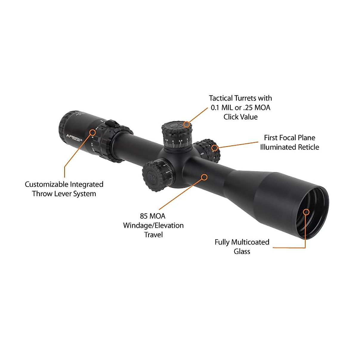 Primary Arms SLX 4-16X44mm FFP Rifle Scope - Illuminated ACSS-HUD-DMR-308/223 Reticle
