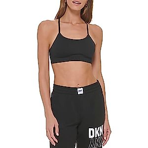 DKNY Women's Support Yoga Spaghetti Strap Everyday Bra, Black, Medium