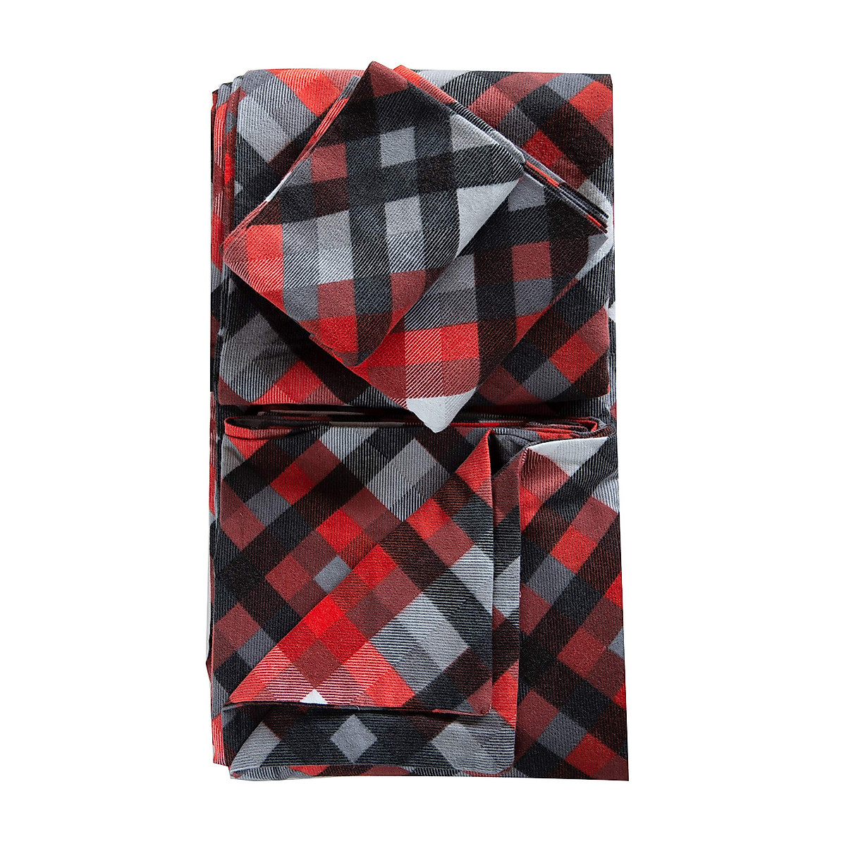 Friends at Home 180 Gram Cotton Heavyweight Flannel Duvet Cover Sets (Grey/red/Black, King)