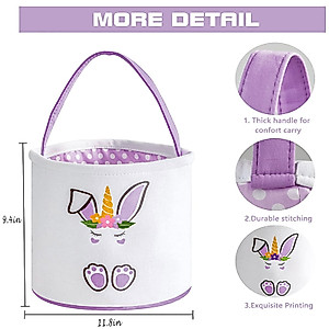 chopie Personalized Easter Basket, Easter Baskets Bags, Easter Eggs/Gift Baskets for Kids, Bunny Tote Bag Bucket for Easter Eggs, Easter Basket Stuffers for Kids & Toddler, Toys, Gifts