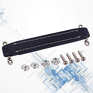 Vintage Style Guitar AMP Amplifier Leather Handle Amp Handle Strap for Guitar Speaker Amplifier (Black)
