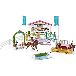 Schleich Horse Club — 86-Piece Friendship Horse Tournament Playset, Horse Playset with Arabian Mare Figurine and 2 Dolls, Horse Toys for Girls and Boys Ages 5+