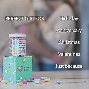 Capsule Letters Message in a Bottle - Couples Gifts Love Notes for Him or Her, Great Romantic Girlfriend and Boyfriend Gift - Includes 50 PCS of Written Love Pills Letters in a Bottle