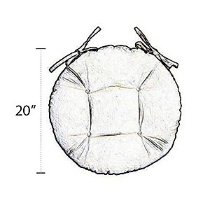 RSH Décor Indoor Outdoor Patio Furniture Set of 2 Tufted Bistro Round Chair Seat Cushion Pads with Ties ~ Available in 4 Sizes & Various Fabrics - 20" Gregoire Fresco Blue red Yellow Pink Floral