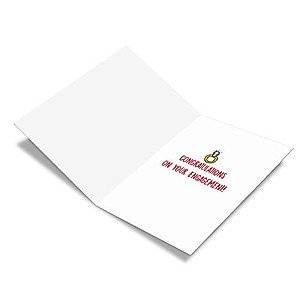 NobleWorks - Funny Bulldog Engagement Greeting Card - Love, Pet Animal Card Wedding Congratulations with Envelope (1 Card) - Engaged Dogs C6897ENG