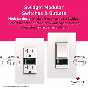 Swidget Air Quality + Wi-Fi Control Insert - Works with Swidget Outlets and Switches (sold separately) to measure temperature, humidity, air pressure & total VOCs used to calculate air quality & CO2