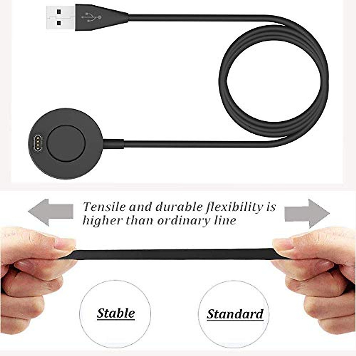 Charger Compatible with Garmin Fenix 7/7S/7X, Fenix 6/6S/6X, Fenix 5/5S/5X Charger Charging Stand, Charging Dock Station Cradle Holder with 1m USB Cable for Vivoactive 3 Vivoactive 4 Smartwatch