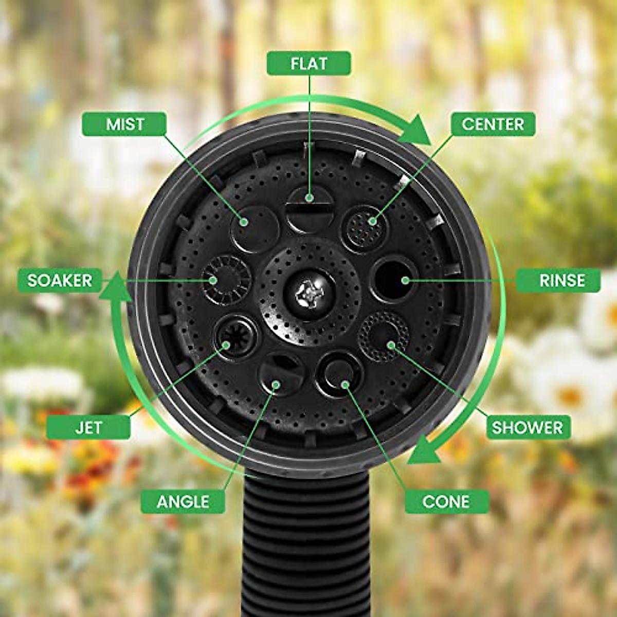 OUTFINE Heavy Duty Retractable Garden Hose Reel (1/2 100FT) Heavy Duty, Any Length Lock, Automatic Slow Return System, Wall Mounted and 180 Deg Swivel Bracket, 9 Pattern Hose Nozzle