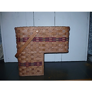 KENZIE'S STARS AND GIFTS Amish Handmade Large 9 Inch Stair Step Basket. Colors May Vary (Black, Red, Blue, Green, Burgundy, Natural) Measures: 16" Back to Front Opening with The L Shape Being 5".