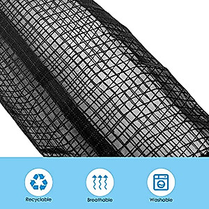 JANKOW 2PC Rubbish Bags Dispenser for Kitchen, Hanging Mesh Folding Garbage Bags Organizer, Transparent Plastic Bags (Trash Bags) Holder Recycling Grocery Pocket Container(Orange + Black)