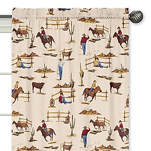 Sweet Jojo Designs Wild West Cowboy and Horses Print Window Treatment Panels - Set of 2