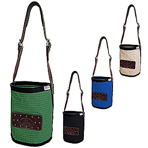 Derby Originals Ripstop 24 Oz Canvas Feed Bag with Padded Leather Crown Strap for Safety and No-Spill Flap Design