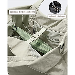 FODOKO Hobo Crossbody Bags 2.0, 19L Large Totes Handbags with Straps for Women, Multi Nylon Shoulder Bags for Gym Travel Caramel