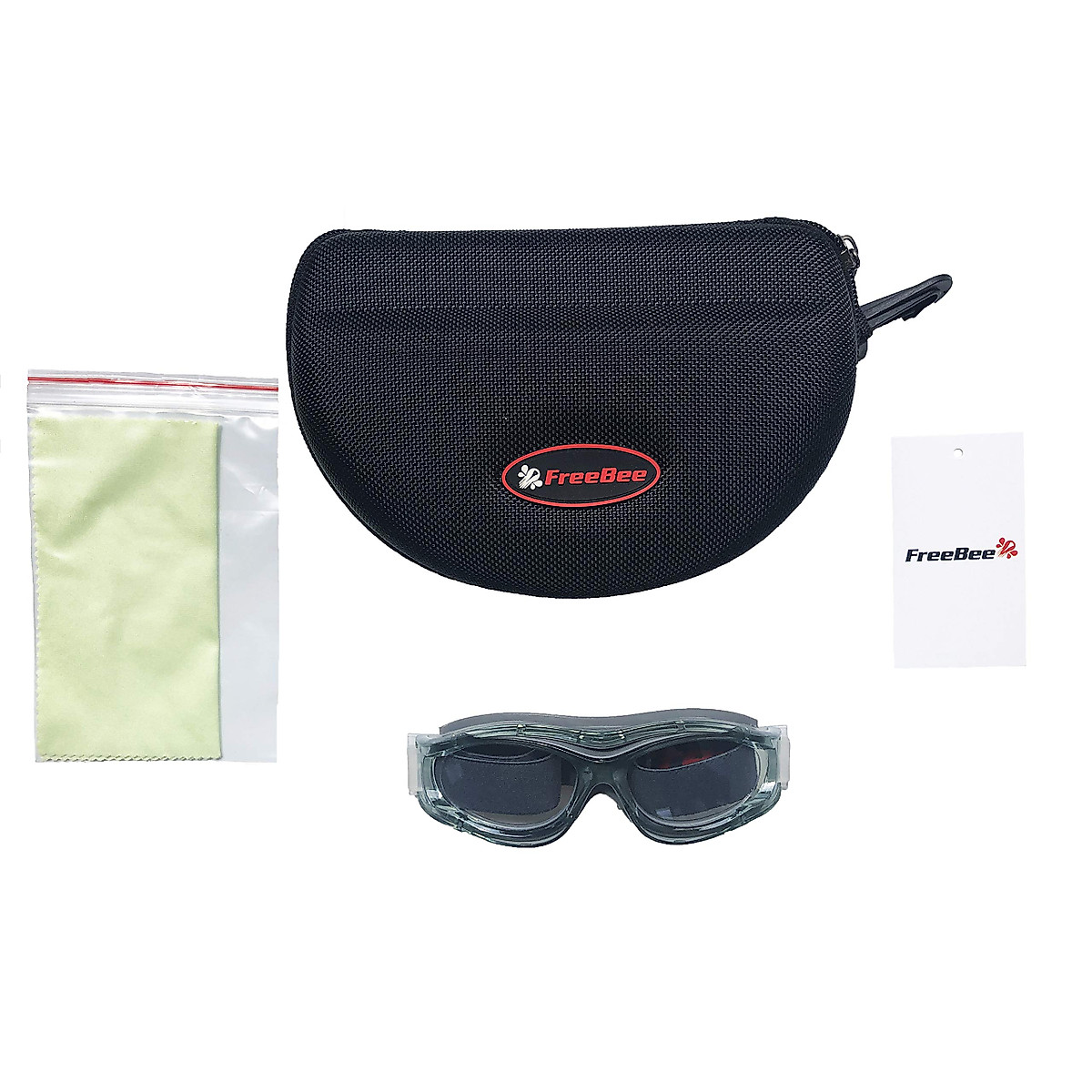 Freebee Unisex Kids Sports Safety Glasses Protective Goggles for basketball soccer (transparent grey)