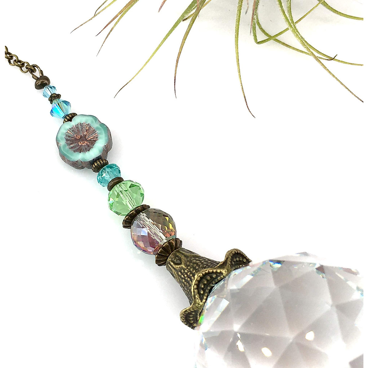 Elegant Handmade Crystal SunCatcher (40mm) Crystal Hanging for Windows, Garden, Gift, Family, Friends, Mom, Aunt, Grandma (Qty of 1, Length: 18 inches) | 2 Dirty Birds Boutique