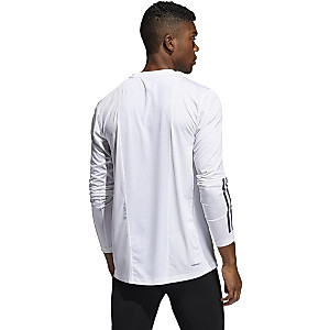 adidas mens TechFit 3-Stripes Long Sleeve French Terry White XX-Large