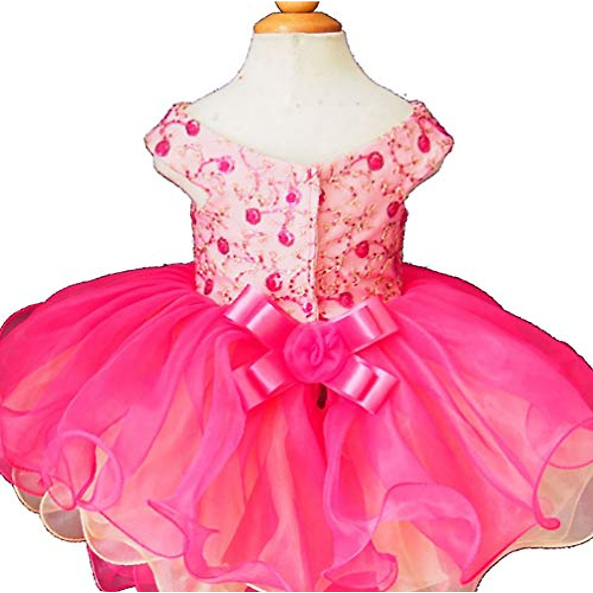 Jenniferwu EB1130F Infant Toddler Baby Newborn Little Girl's Pageant Party Birthday Dress HOTPINK Size 12-18M