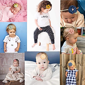 ZYSC Baby Girl Headbands and Bows for Newborn Infant Toddler Nylon Hairbands Hair Accessories