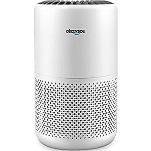 Okaysou High CADR Air Purifiers for Home Large Rooms up to 1320 Sq.Ft - 22dB Quiet Bedroom Cleaner with 4 Optional Filters - 25W Japanese DC Filtration System, 3-Stage H13 True HEPA & Activated Carbon Filter - Remove 99.97% Smoke Dust Pollen Dander Hair (