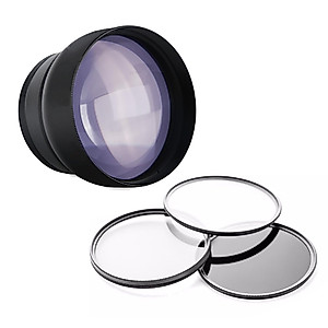 Canon PowerShot SX50 HS & SX60 HS 2.2X High Definition Super Telephoto Lens + Lens/Filter Adapter + 58mm Filters