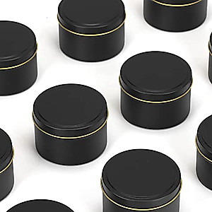 SHOCHX 24 Pack Black Aluminum Candle Tin Jars for DIY Candle Making, Storage & Gifts