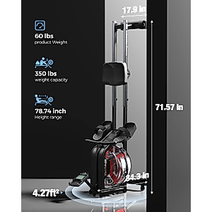 YOSUDA Water Rowing Machines with Bluetooth-Water Rowers 350LBS Weight Capacity for Home Use with Smooth Aluminum Dual Slide Rail & Rowing-Dedicated Monitor