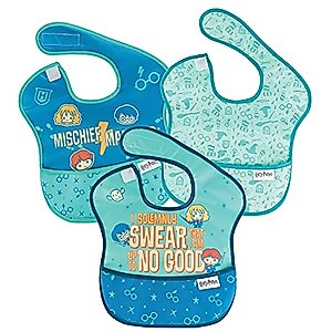 Bumkins Bibs, Harry Potter Baby Bibs for Girl or Boy, SuperBib Baby and Toddler Bib for 6-24 Months, Baby Bib for Eating, Feeding Bib, Waterproof Lightweight Fabric – Mischief