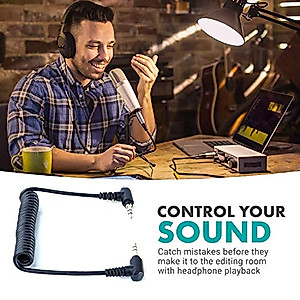 Movo MC1 3.5mm Audio Cable - Dual Male 3.5mm TRS Cable for Audio Mixers, Microphones, Cameras, Recorders, Car Speakers, and More