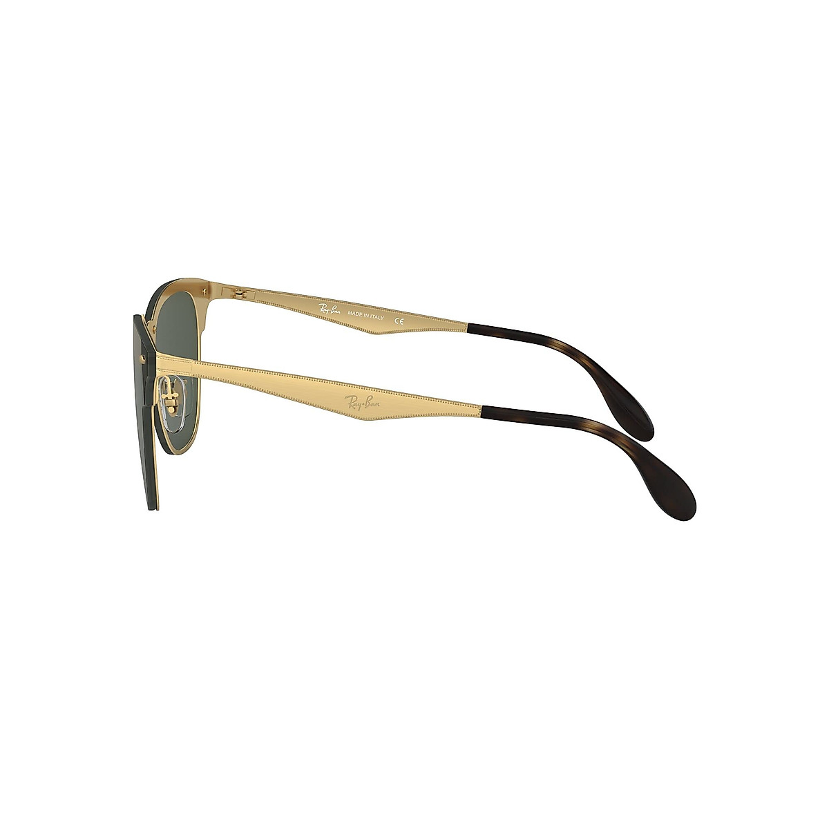 Ray-Ban RB3576N Blaze Clubmaster Square Sunglasses, Brushed Gold/Dark Green, 47 mm
