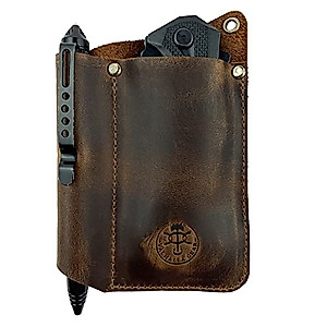 Valhalla Gear, Tool Holster Handmade from Full Grain Leather - Multitool Holder, Knife Sheath, Camping & Outdoor Accessories - Bourbon Brown