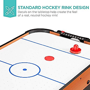 Best Choice Products 40in Portable Tabletop Air Hockey Arcade Table for Game Room, Living Room w/ 100V Motor, Powerful Electric Fan, 2 Strikers, 2 Pucks