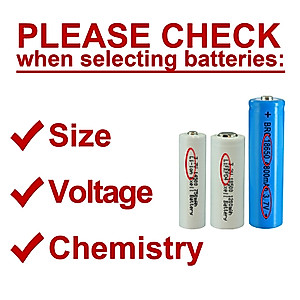 4pc Exell Battery Li-FePO4 Size 18500 Rechargeable Battery 3.2V 800mAh