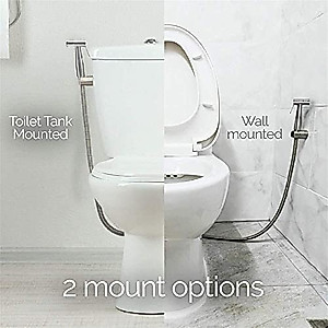 JIYTG Toilet Sprayer Kit Brass Shower Sprayer Replacement Spray for Premium Cloth Diaper Sprayer Bidet Spray Gun Set high Pressure Stainless Steel Spray Gun with Full Copper tee Mount