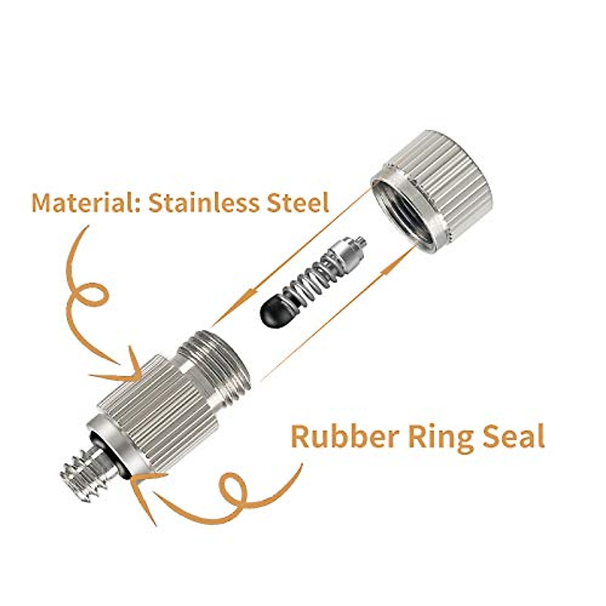 High Pressure Misting Nozzles for Outdoor Cooling System Outdoor Cooling Nozzle, UNC 10/24 Stainless Steel Misting Nozzles 0.012" Orifice (0.3mm), Silver Tone,30 Pcs