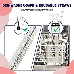 3-in-1 Stanley Cup Accessories, 6 Reusable Straws, 2 Straw Cover Caps, 2 Spill Stoppers Set, Compatible With Stanley 40 Oz Tumbler With Handle & 30 Oz Stanley Tumbler Cups for Replacement & Leak Proof