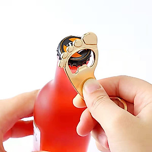 ARFUKA Bottle Opener Keychain Mini Foot Pendant Soda Beer Bottle Opener Keyring Beverage Bottle Opener Key Holder Women Men Gift for Baby Shower Birthday Christmas Festival Gold